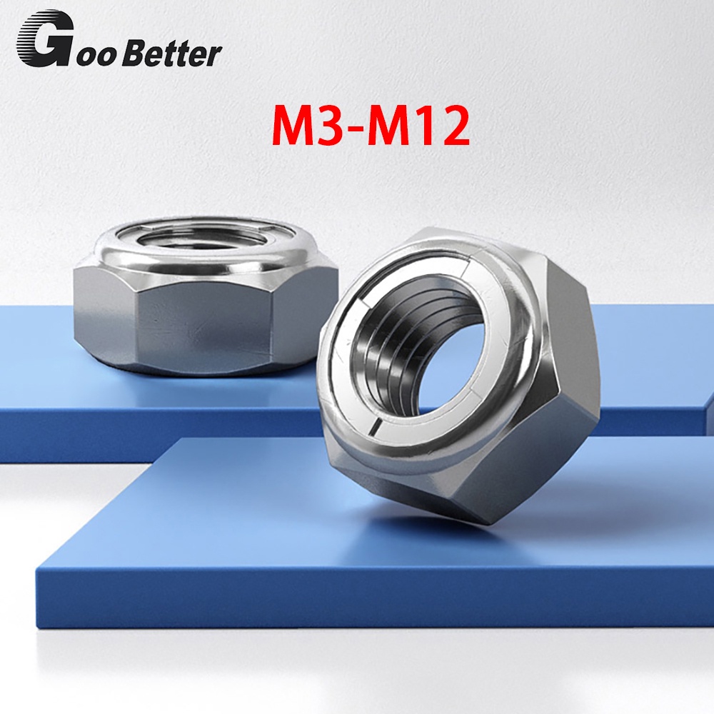 Self-Locking Nuts M3 M4 M5 M6 M8 M10 M12 M14 M16 M18 M20 Metal Lock Nut ...