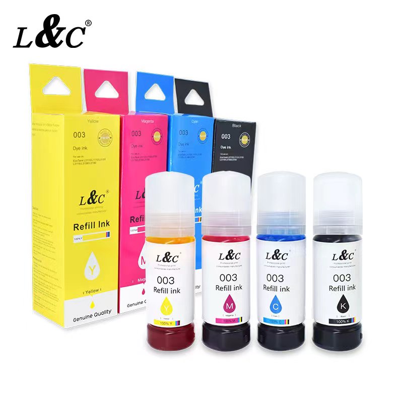 L&C Refill 003 Ink Dye Ink For Printer L3110 L3150 L3116 L3156 L5190 ...