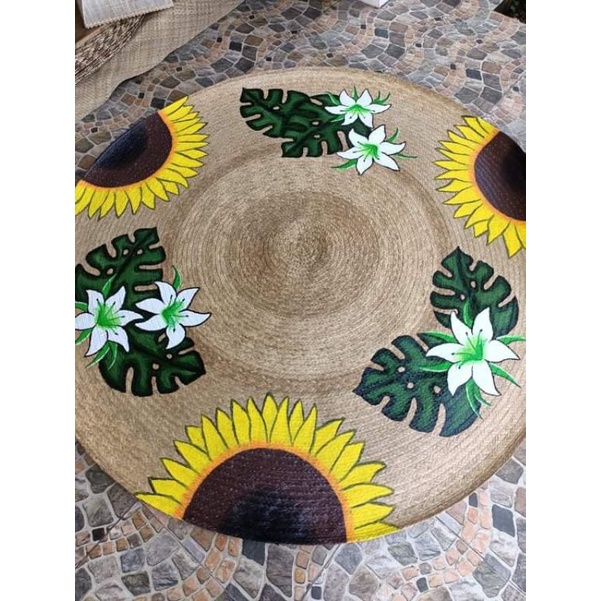 Buri Mat Painted - Sunflower design | Shopee Philippines