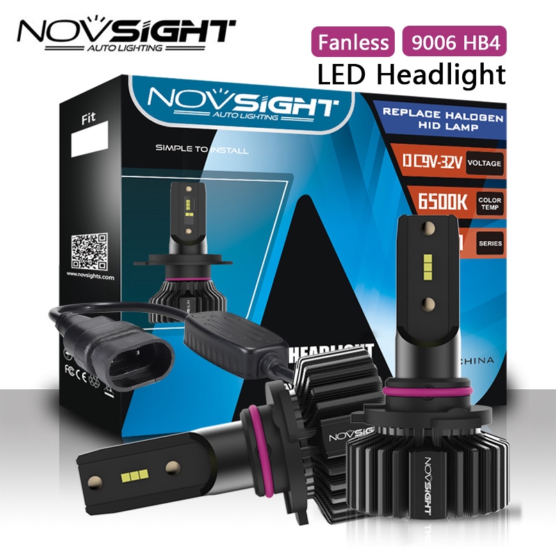 9006 HB4 Novsight N31 LED Headlight Fanless CSP Y19 LED Chips Car Light ...