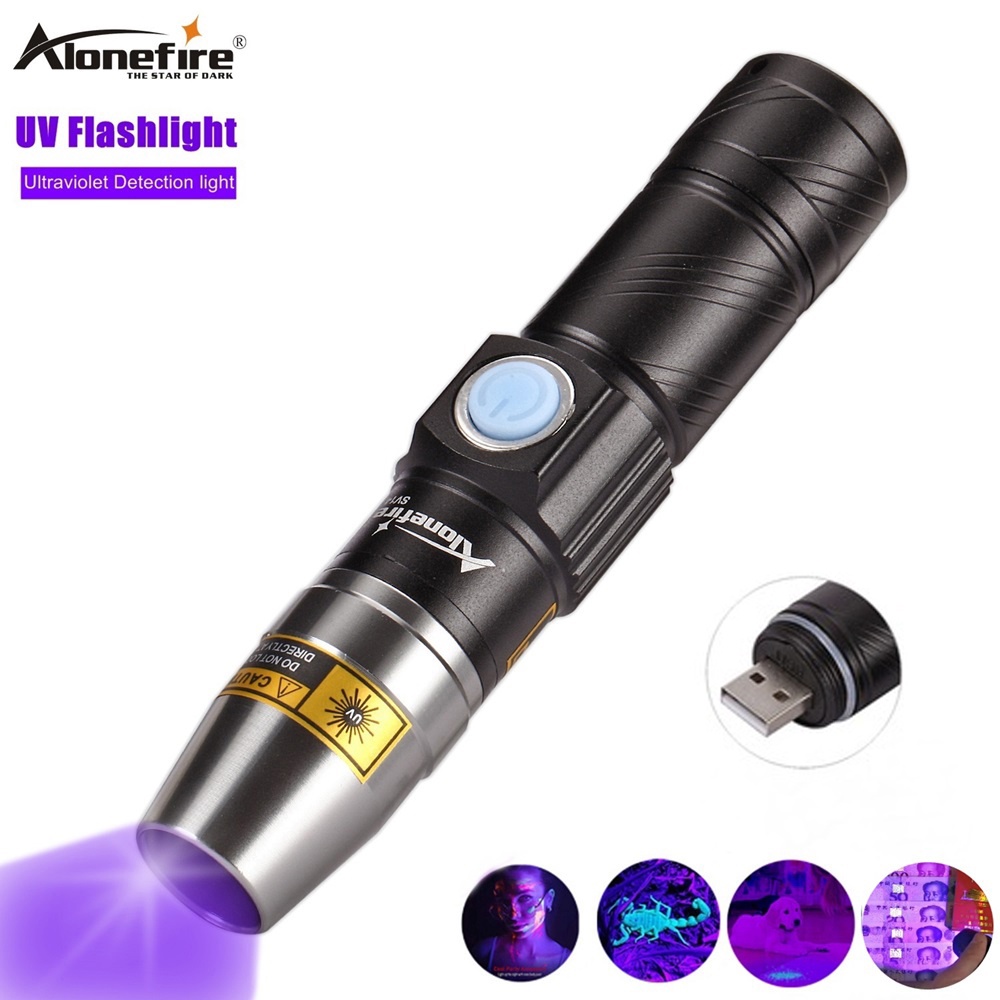 Alonefire SV14 Portable UV Flashlight 365nm USB Rechargeable Outdoor ...