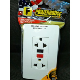 POWERHOUSE DUPLEX UNIVERSAL OUTLET W/ GROUND (GFCI) | Shopee Philippines