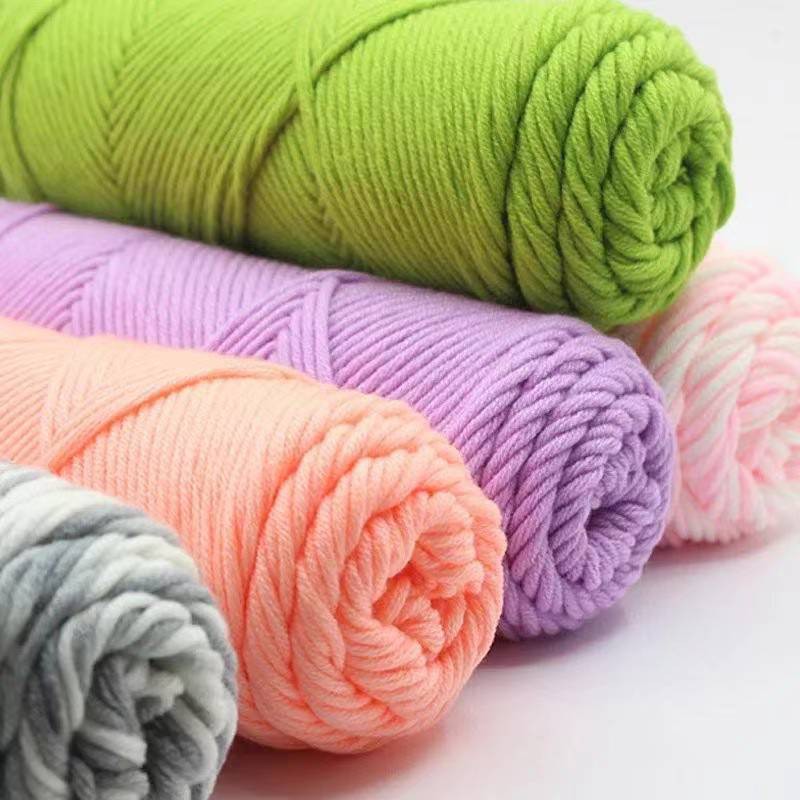 Yarn -100g Milk Cotton Yarn 8 ply Thread for Knitting Scarf Wool ...