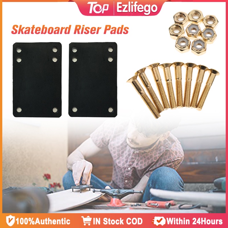 2Pcs 3mm Longboard Skateboard Riser Pads With Hardware Screw 8 Sets ...