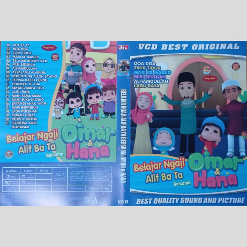 Vcd CASSETTE LEARNING TO SAY THE SAY ALIF BA TA BERSAMA OMAR & HANA ...