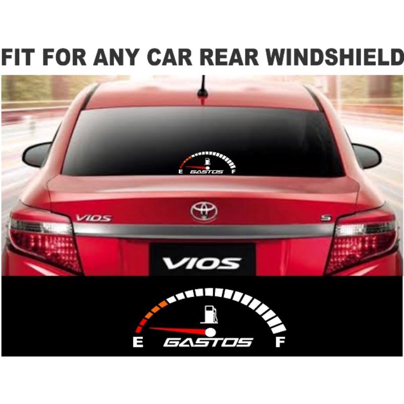Toyota Vios Sticker Gastos (Low Fuel) Sticker for Rear Windshield ...