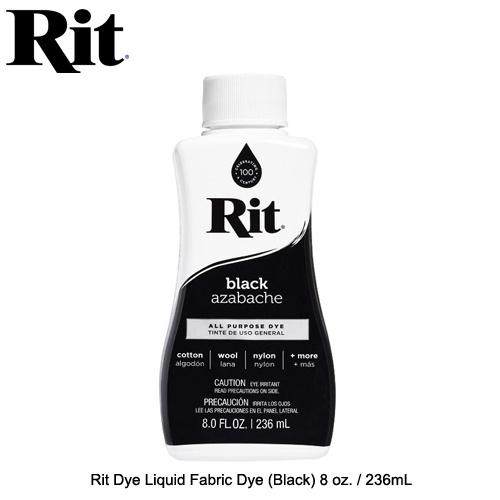 Rit Dye Liquid Fabric Dye Black 8 oz (236mL) | Powder All Purpose 31.9g ...