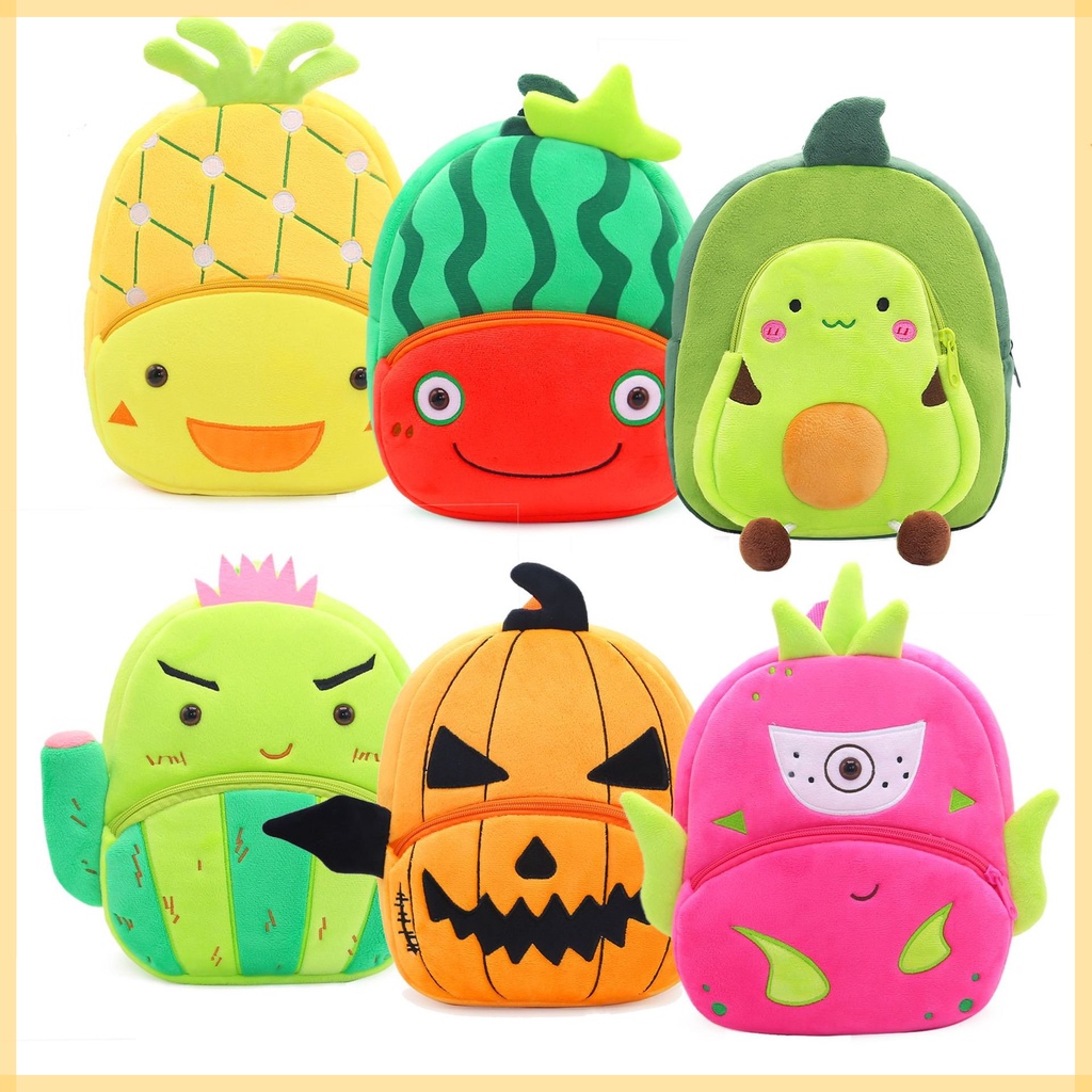 Cute Cartoon Fruit Backpack Children's Backpack Strawberry Avocado ...