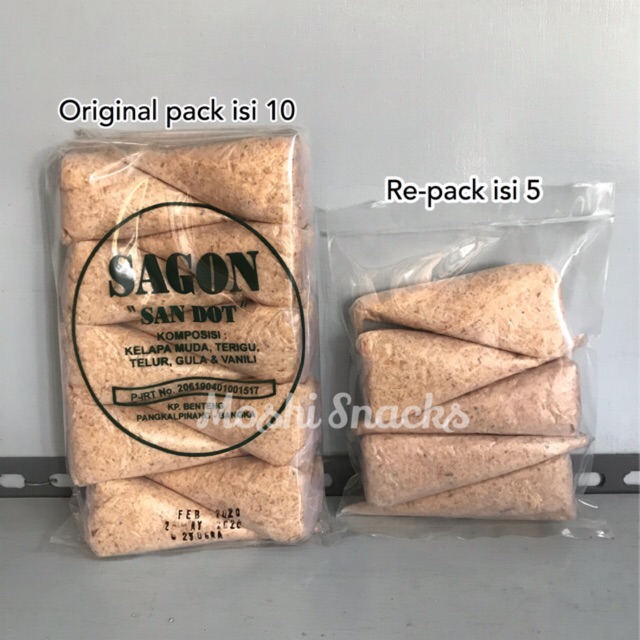 Coconut Sagon Cake Powder San Dot Small contains 5 Original Bangka ...