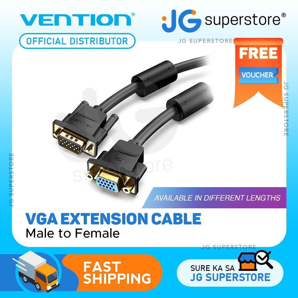 Vention VGA Male to VGA Female (3+6) Gold-Plated Extension Cable ...