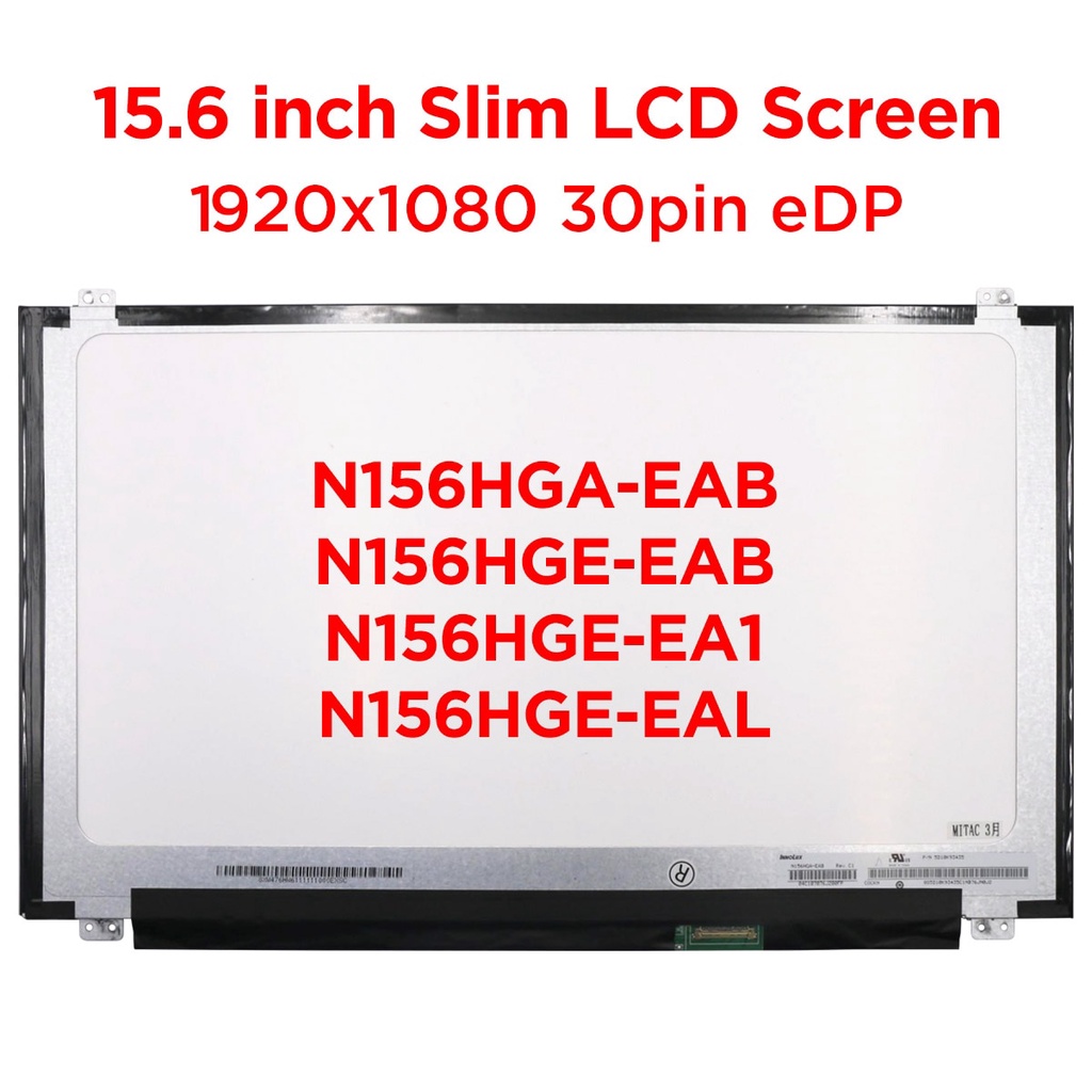 15.6 Slim Laptop LCD Screen N156HGA-EAB fit N156HGE-EAB N156HGE-EBB ...