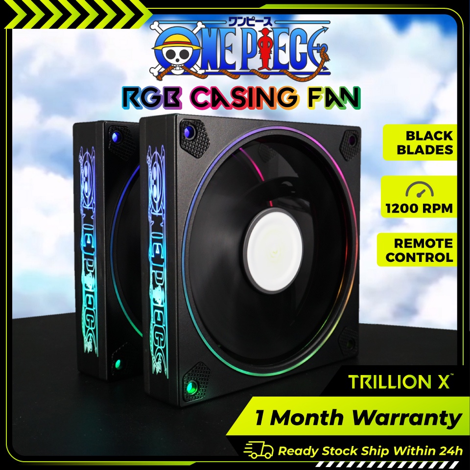 TrillionX ONE PIECE RGB Fans CUBE PC Fan Cartoons Black Blades 120mm ...