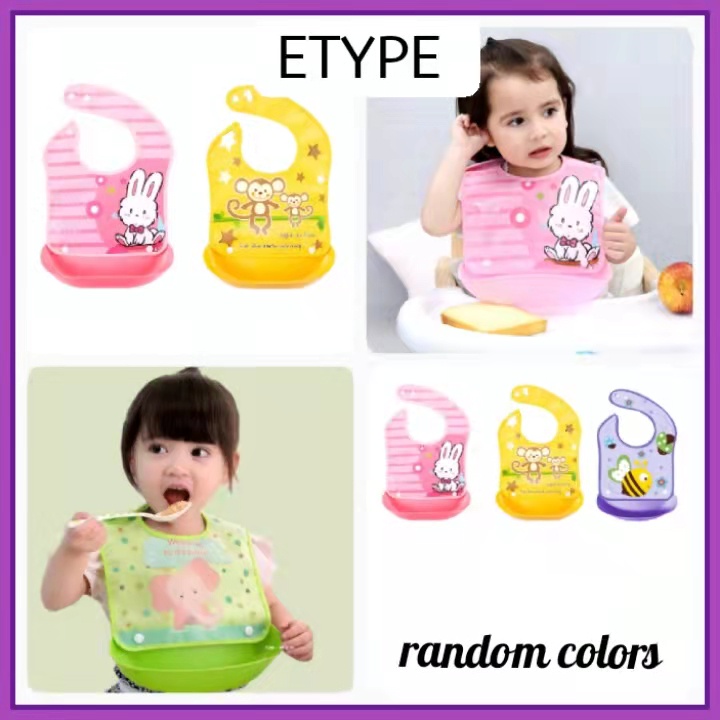 Baby Removebable Waterproof Bib foldable Baby Bib with Food Catcher for ...