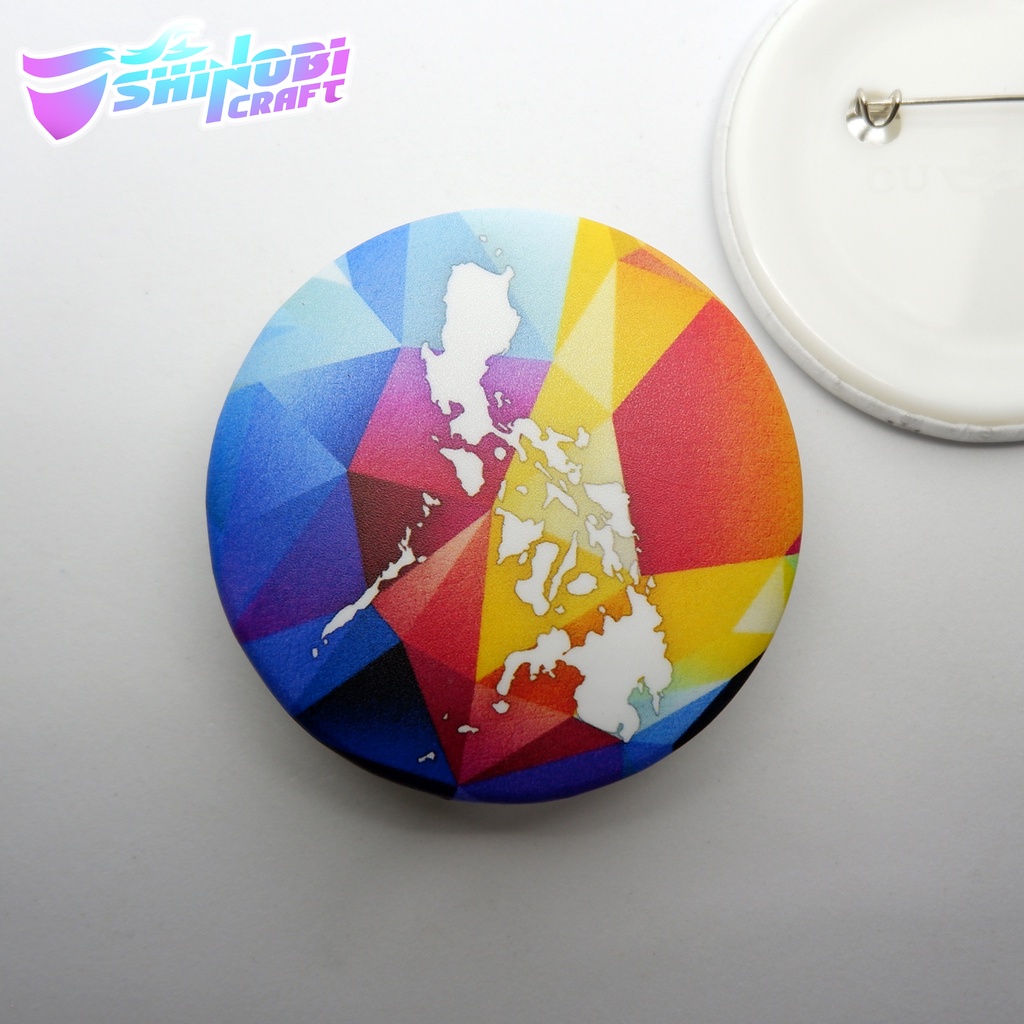 Philippines button pin (Filipino badge) for bag, backpack, cap, hat, t ...