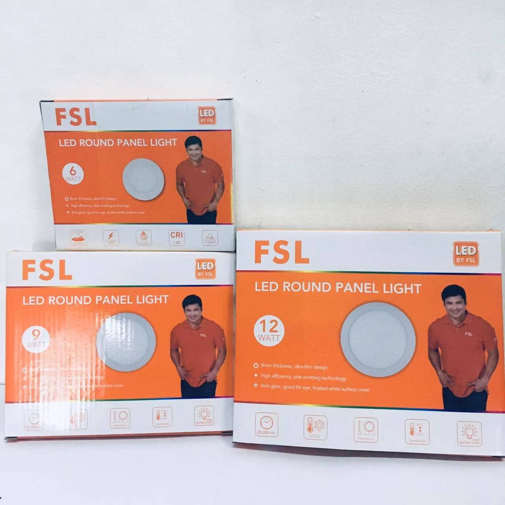 FSL LED SQUARE & ROUND PANEL LIGHT 3W , 6W , 9W ,12W | Shopee Philippines