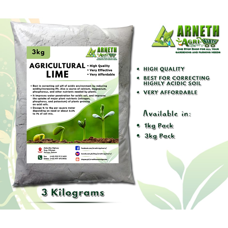 HIGH QUALITY AGRICULTURAL LIME 3 KG | Shopee Philippines