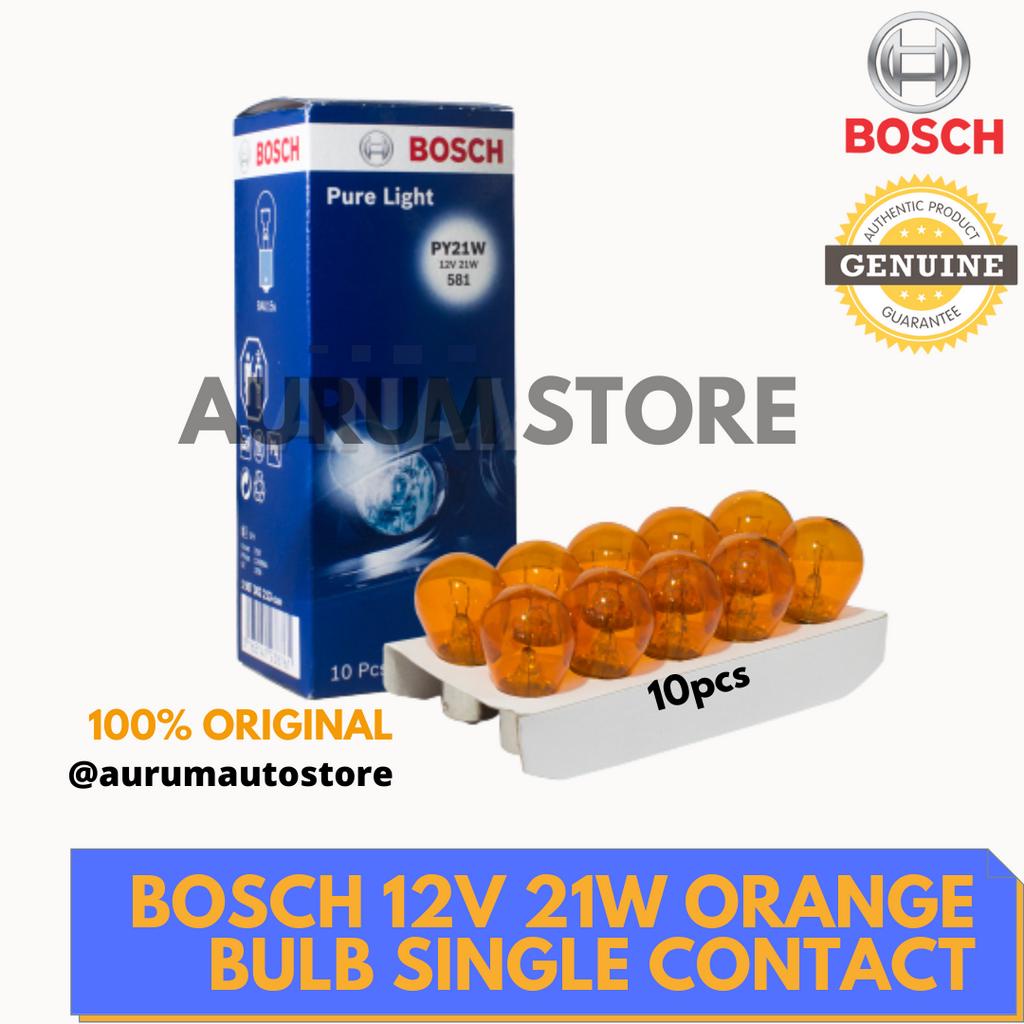 Bosch 12V 21W Orange Bulb Single Contact (BIG) PY21W Bundle of 10pcs. Auto bulbs | Shopee ...