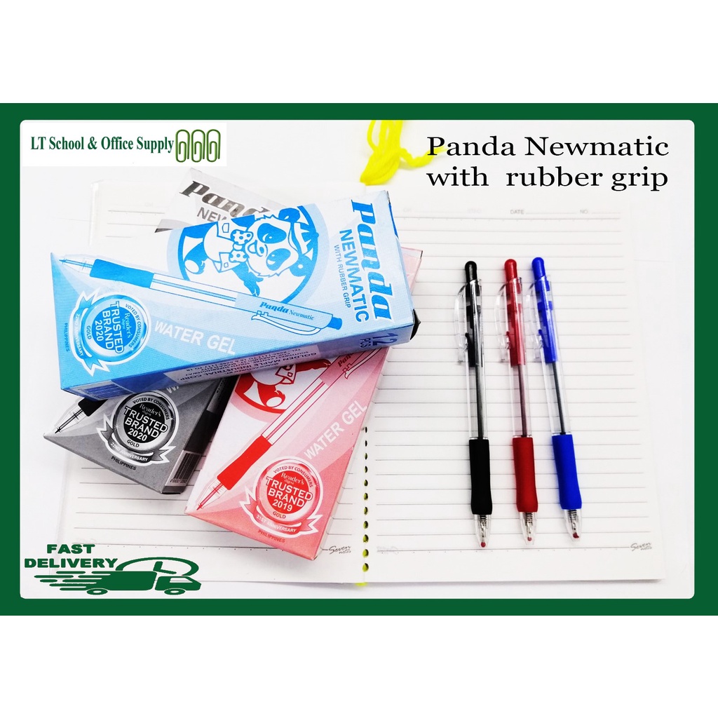 1piece Panda Newmatic retractable ballpen with rubber grip | Shopee ...