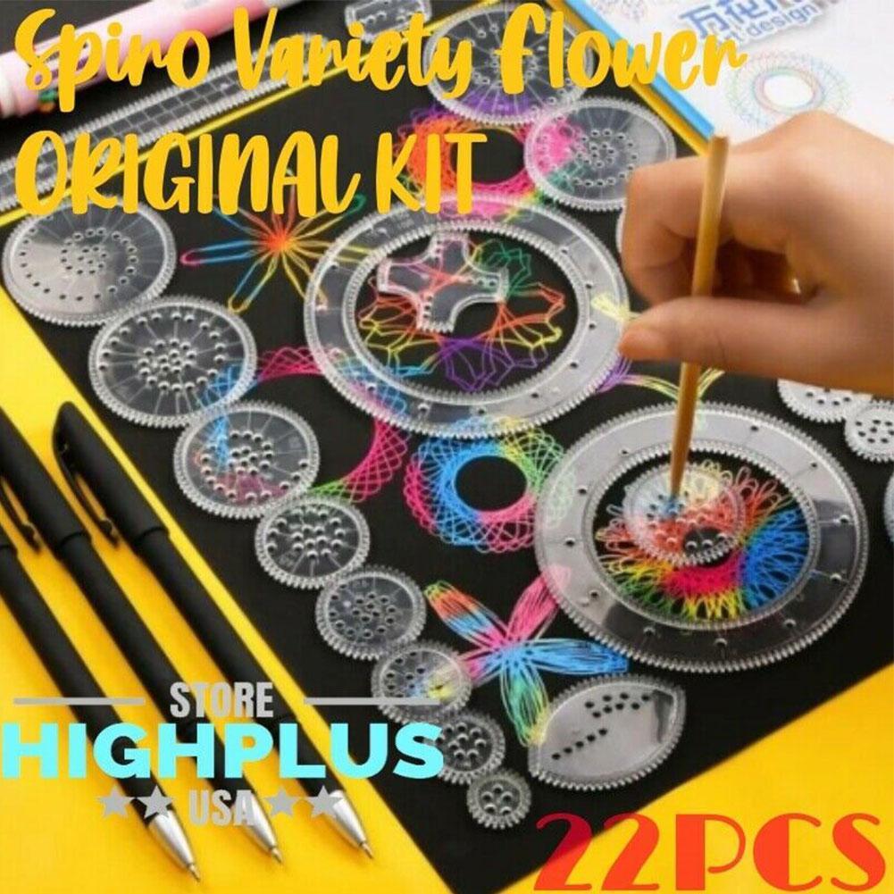 22pcs Multi-Function Hollow Drawing Flower Ruler Template Drawing Ruler ...