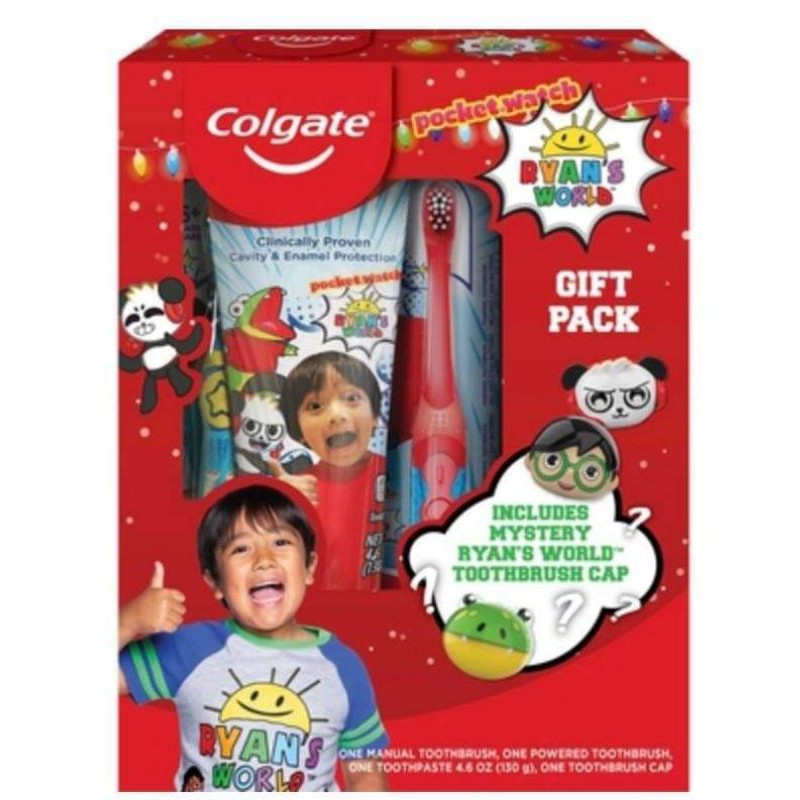 Colgate Ryan's World Holiday Pack w/ Toothbrush Cap,Toothpaste,1 Manual ...