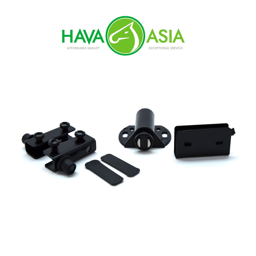 HavaAsia Black Heavy Duty Round Magnetic Catches Push Open W/Glass ...