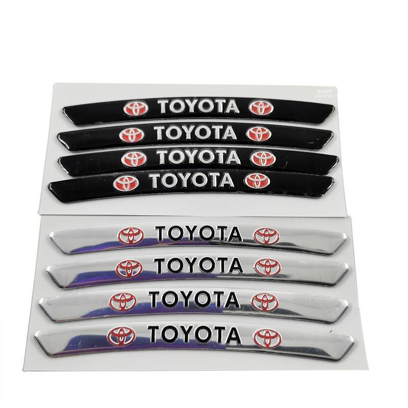 4 x Aluminum TOYOTA Letter Logo Car Auto Wheel Tire Decorative Emblem ...