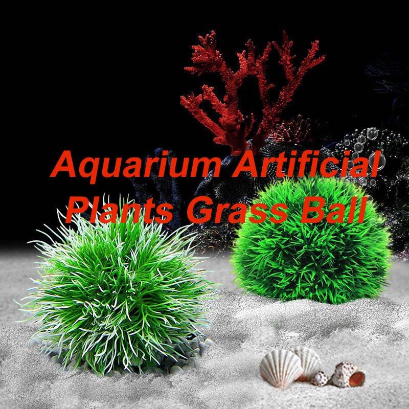 AQUARZOO Aquarium Plastic Plants Grass Fake Seaweed Ball, Artificial ...