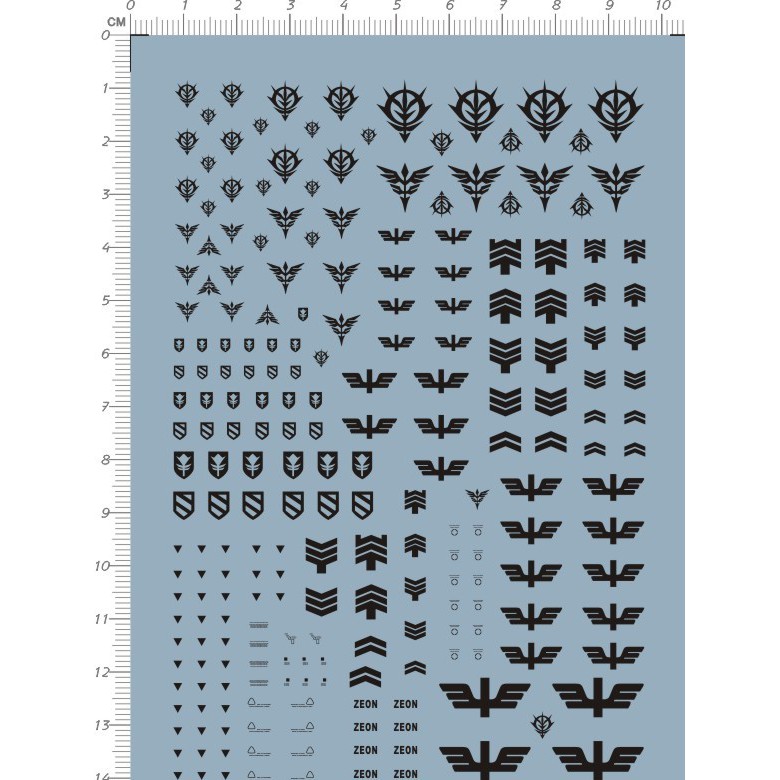 [GD] Waterslide Decal - Zeon UC Generic Series (Logo/Number/Military ...