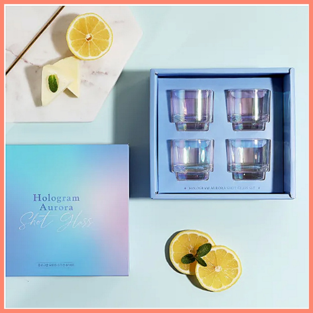 Hologram Aurora Shot Glass, Soju glass(50ml) 4P Set, Soju mini glass 4P set, korean soju glass ...