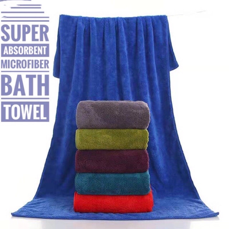 COD☑️Super Soft Cannon Microfiber Bath Towel Super Absorbent 70 x 140cm ...