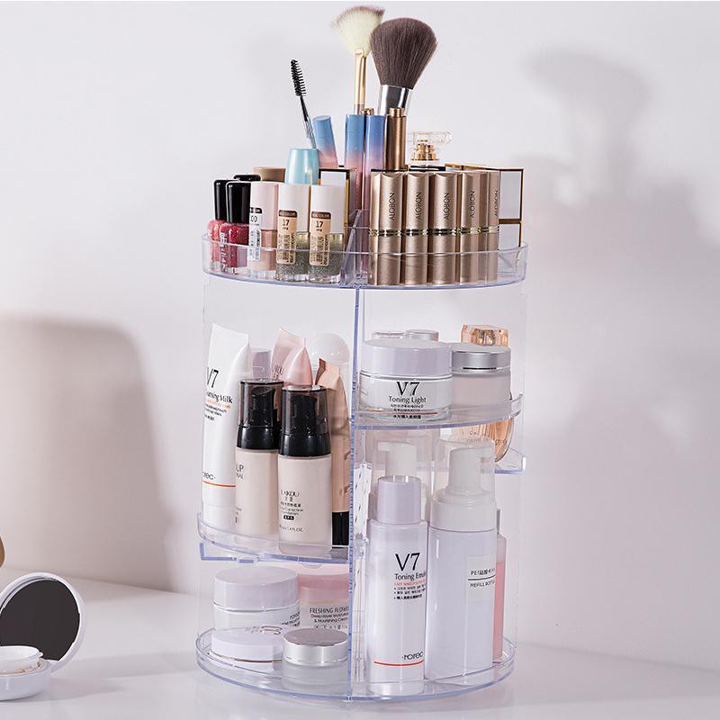 360 Degree Rotating Cosmetic Storage Display Make Up Organizer | Shopee ...