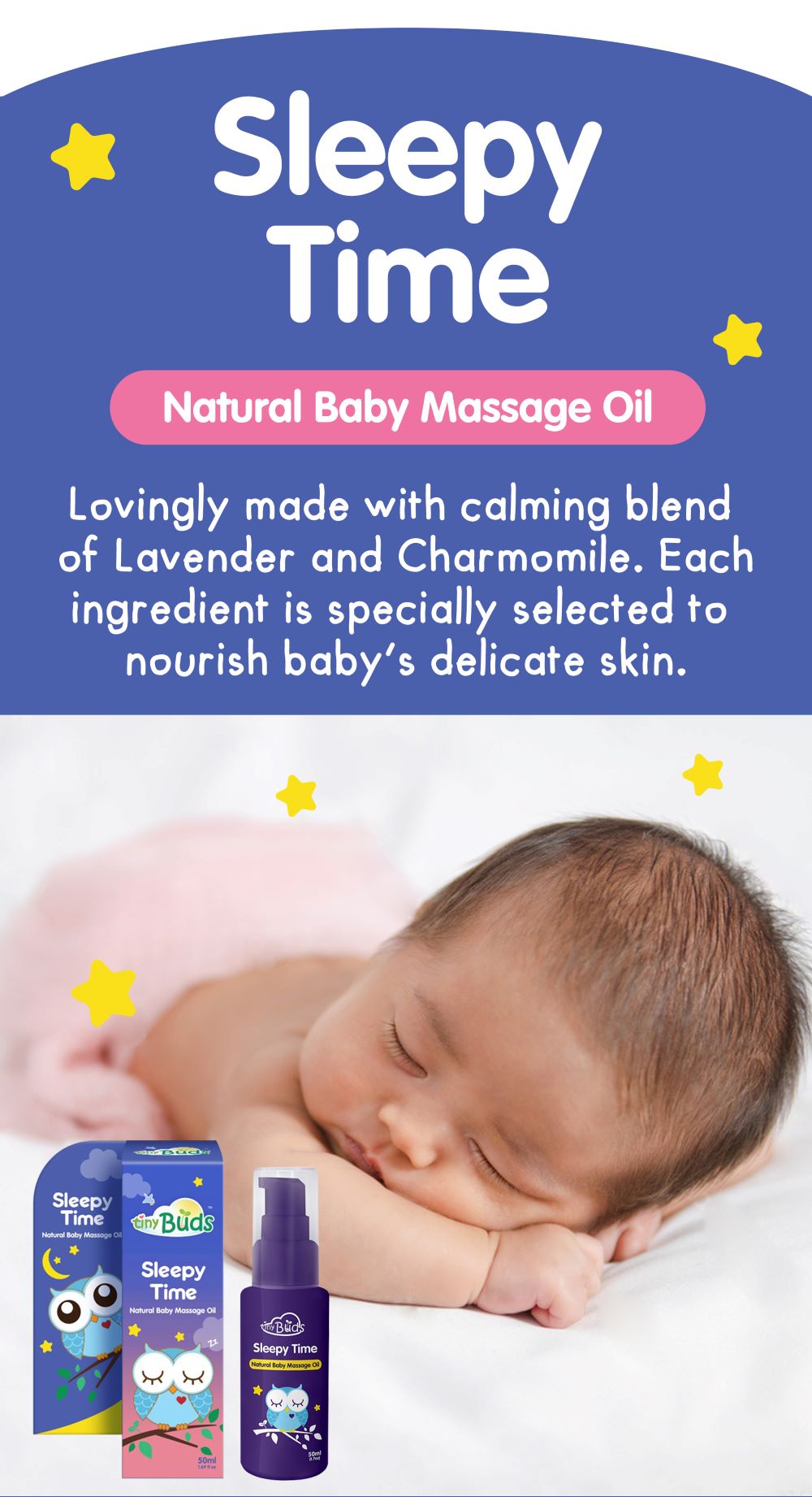 Tiny Buds Sleepy Time Natural Lavender Baby Oil (50ml) | Shopee Philippines