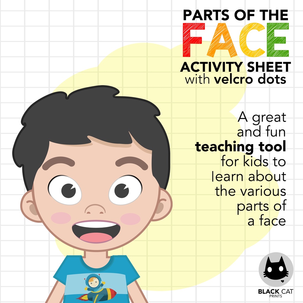 Parts of the Face with Velcro Dots Activity Sheet (A4 Size with Cut ...