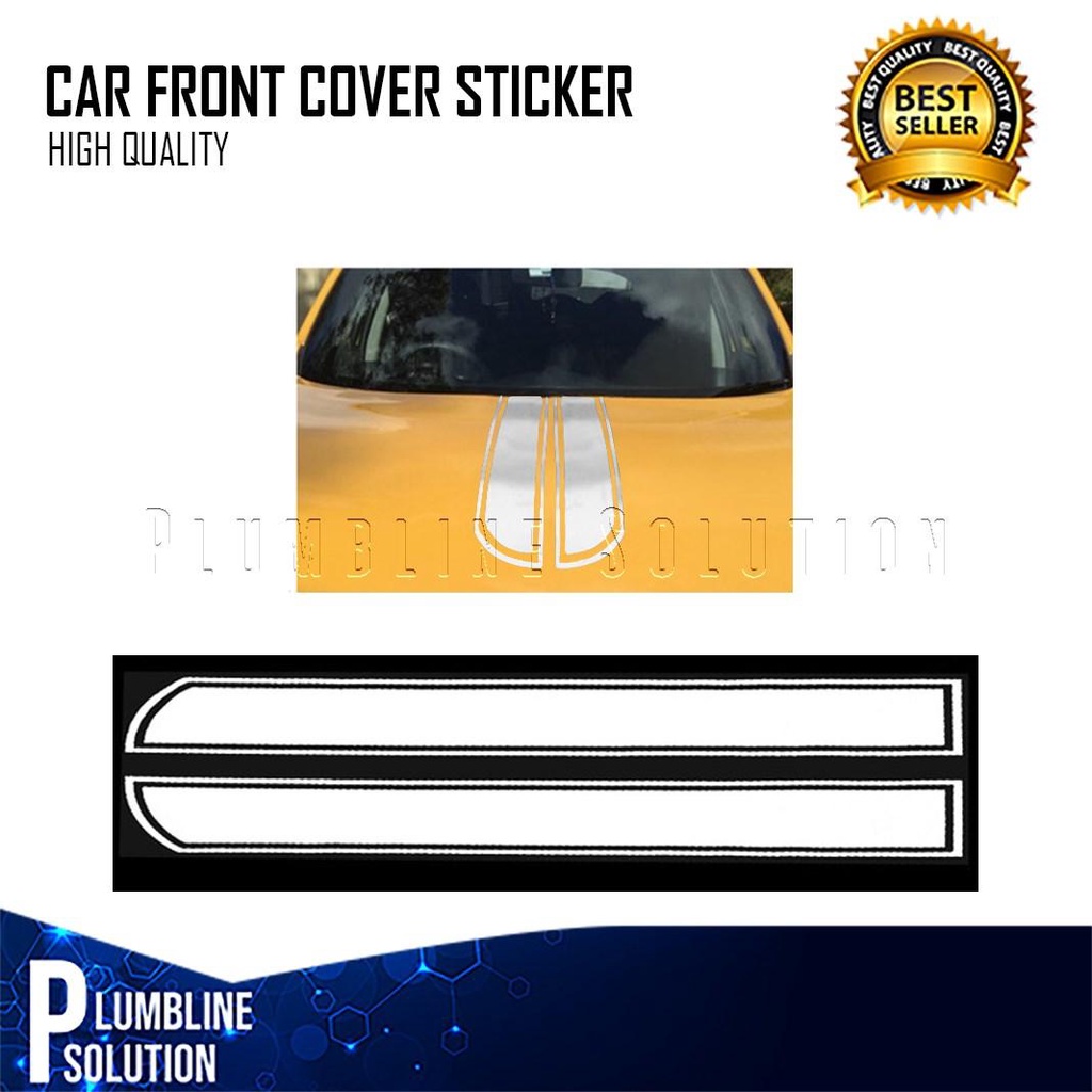 2pcs Racing Sports Vinyl Front Car Hood Decals / Stickers Bonnet ...