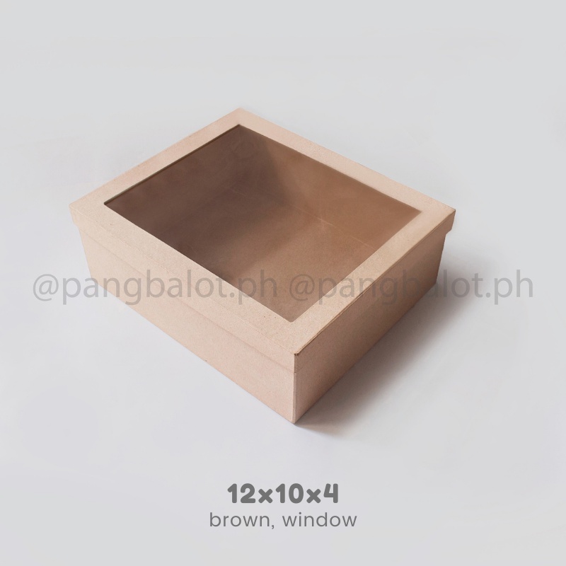 Kraft box (hard box) with window - 8x8x4 / 9x9x4 / 10x10x4 / 11x11x4 ...