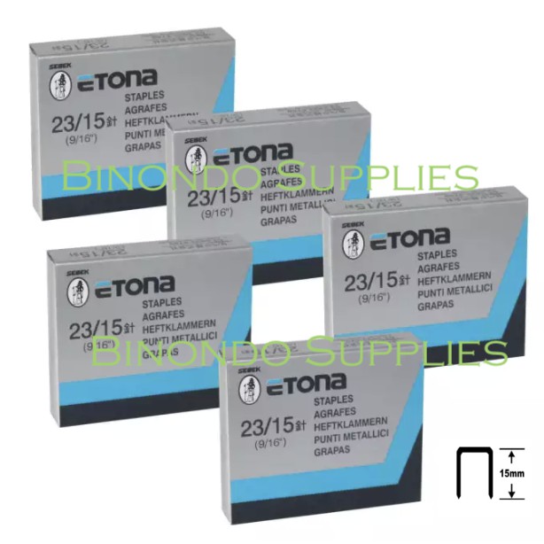 Etona Heavy Duty Staple Wire 23/15 15mm (1000 pieces X 5 boxes ...