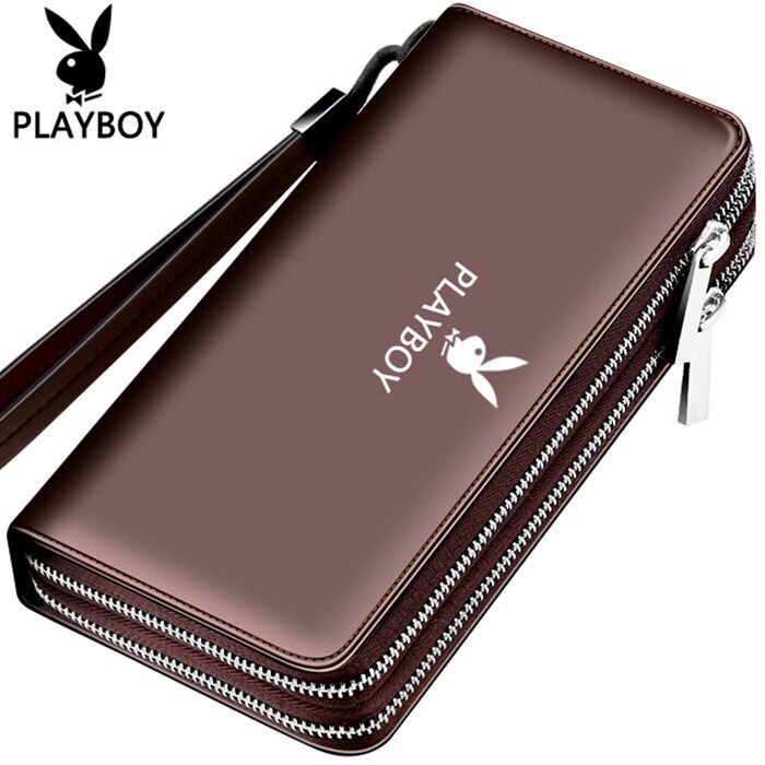 Long Leather Wallet Card Holder Coin Purse Big Capacity Male Wallet ...
