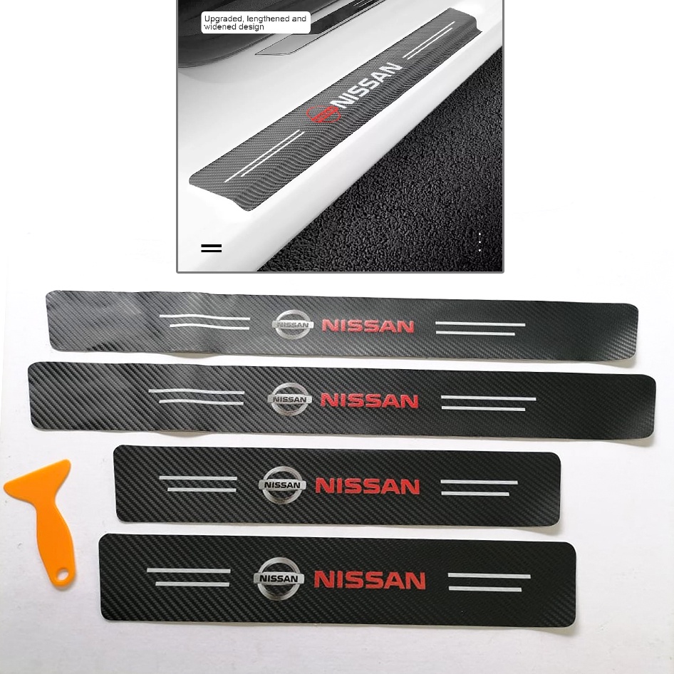 NISSAN Carbon Fiber Decal Car Door Step Sill Protector Sticker Decal ...