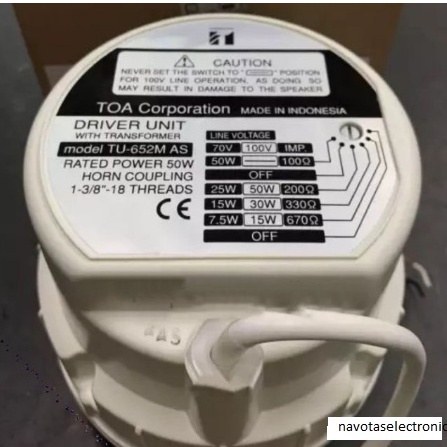 TOA TU-652M(50W) Driver unit with transformer | Shopee Philippines