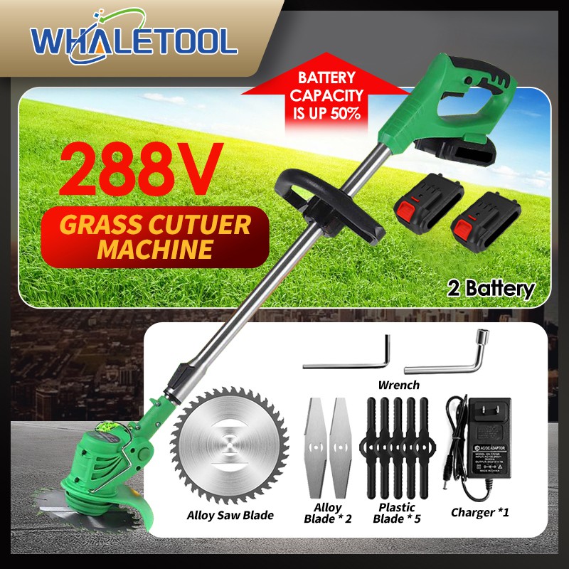 cordless Rechargeable Grass cutter Trimmer 21V Adjustable Lawn Mower ...