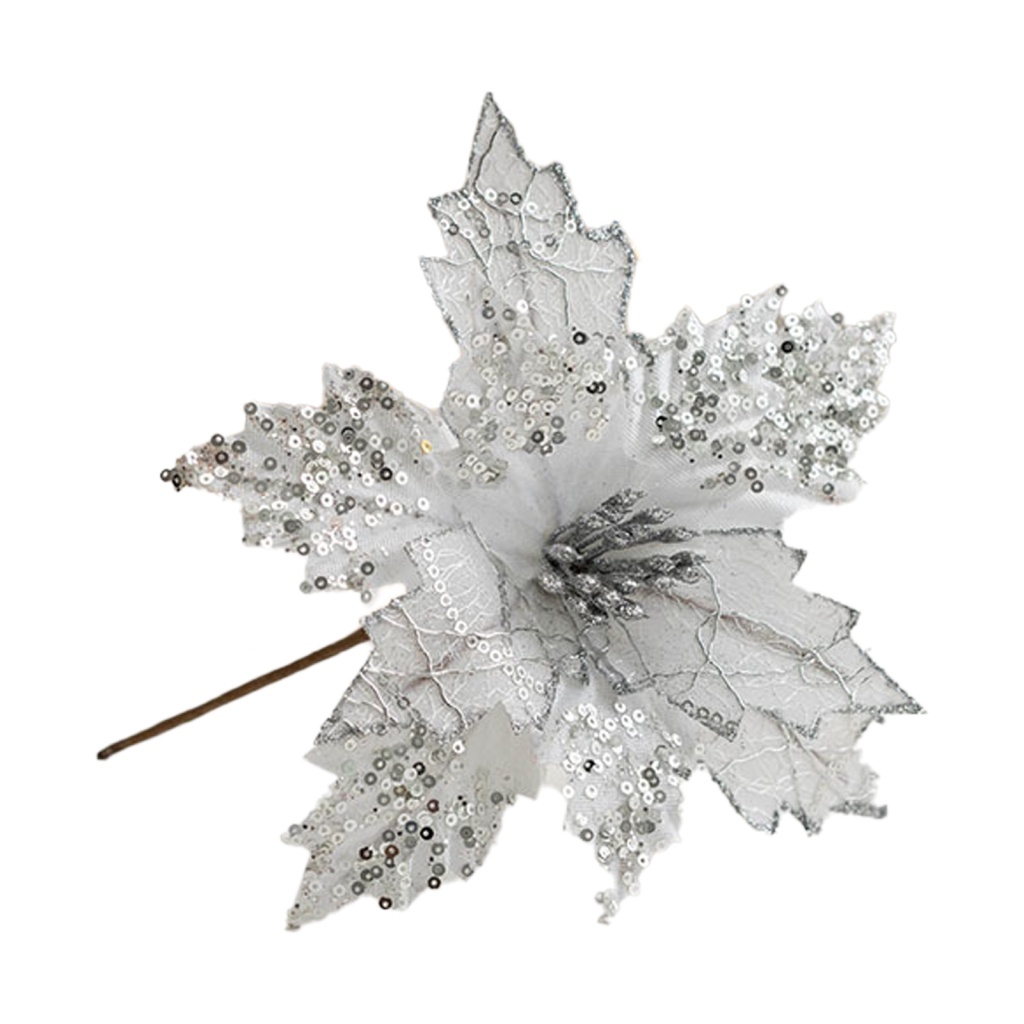 [EPAY] Christmas Tree Ornament Flowers Xmas Ornaments Poinsettia ...