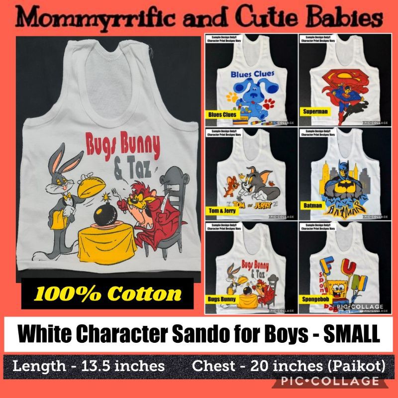 Character White Sando for Boys (0-6 months) | Shopee Philippines