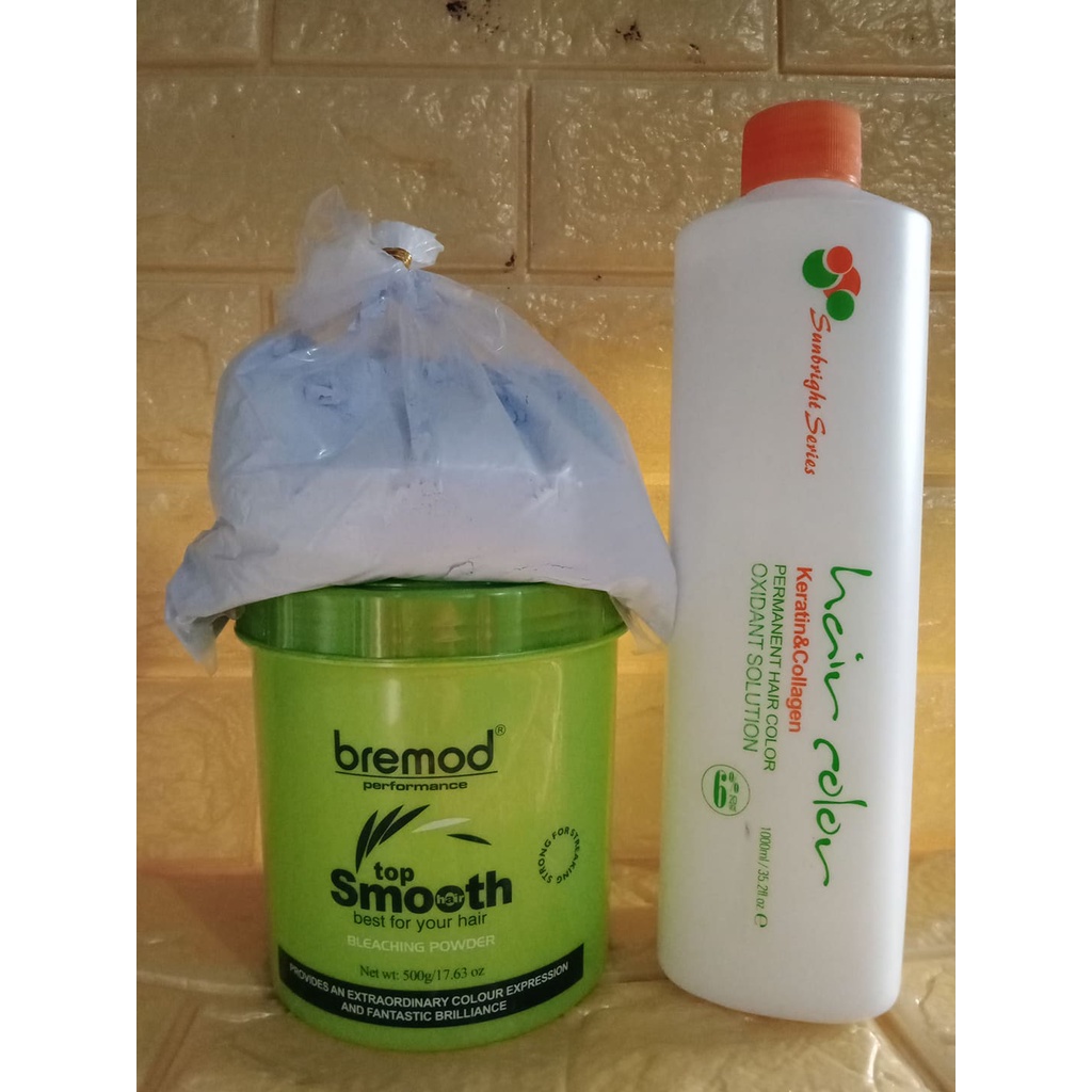 1 SET BREMOD TOP SMOOTH BLEACHING POWDER 500G AND SUNBRIGHT SERIES ...