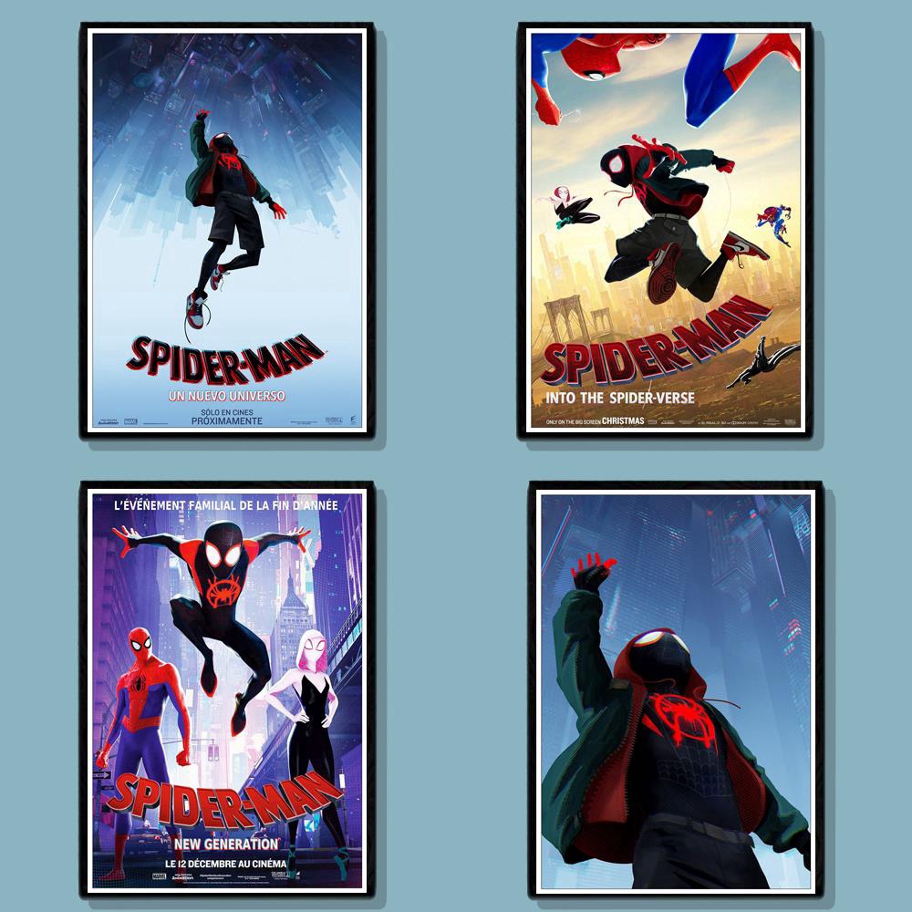 Movie SpiderMan Into the SpiderVerse Poster wall posters Painting ...