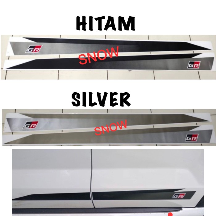 HITAM Fortuner 2021 2022 2023 GR SPORT Side Body Sticker Black silver ...