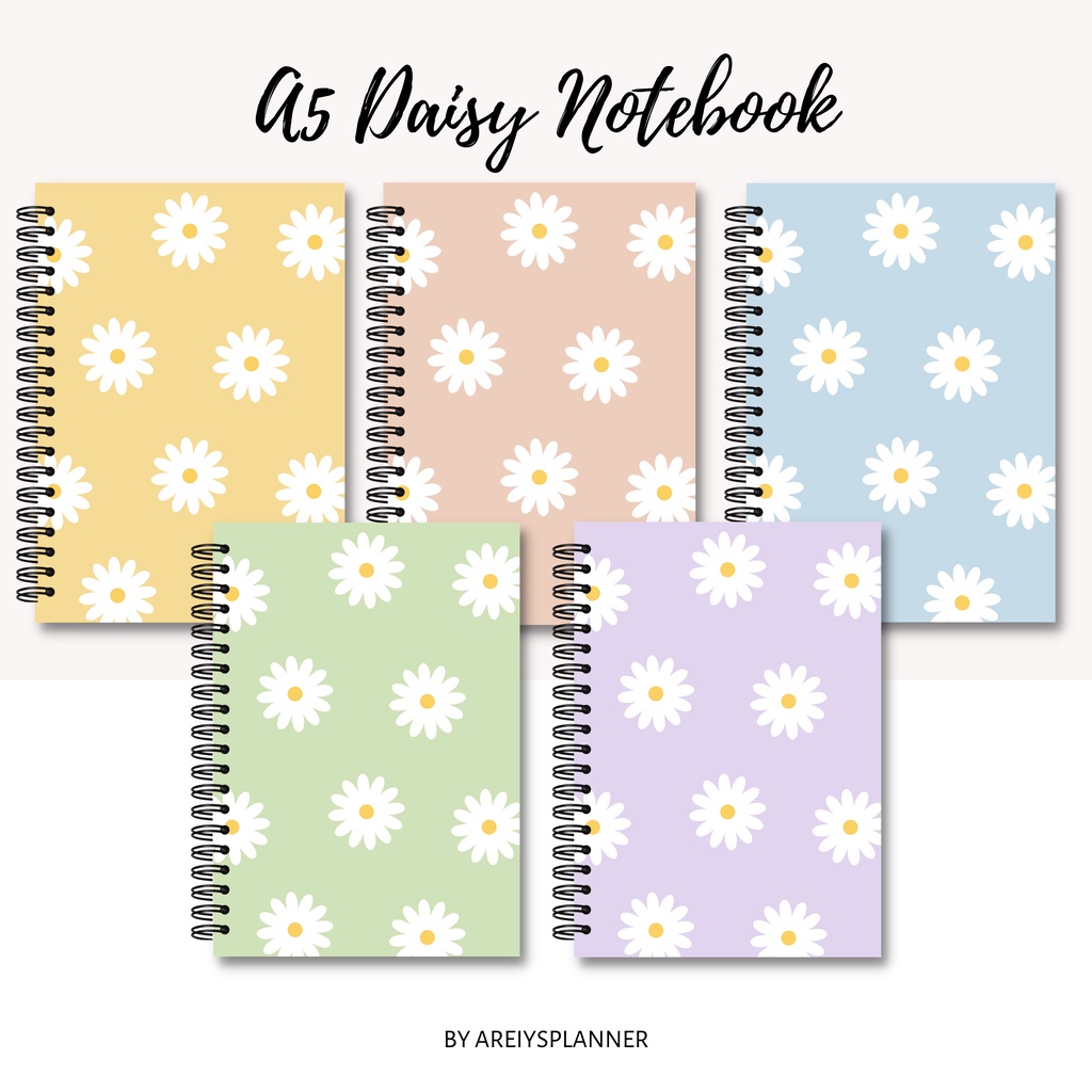 A5 Daisy Floral Aesthetics Notebook 100 Pages Buku Nota | Shopee ...