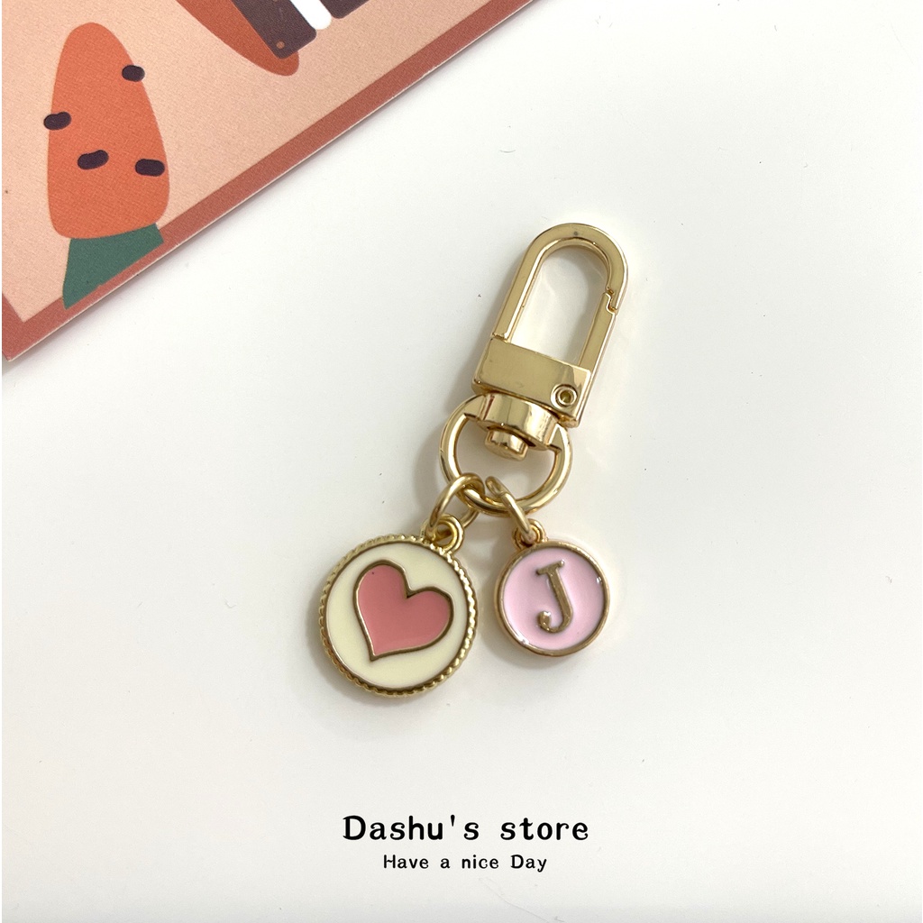 Korean Keychain Ins Super Fire Custom Letter Love Pendant Pendant ...