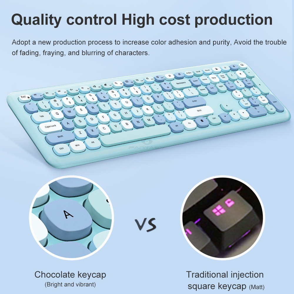 Original Mofii 666 Mixed Color Keycap 2 4ghz Wireless Keyboard And Mouse Combo Set For Home