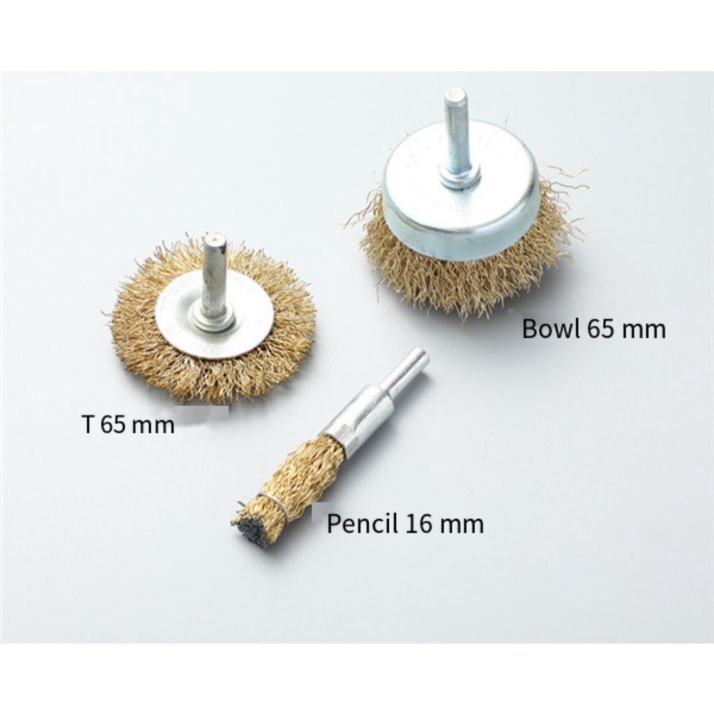 5 in 1 Steel Wire Polishing Wheel Grinder Cleaning Brush Tool Gold Tone ...