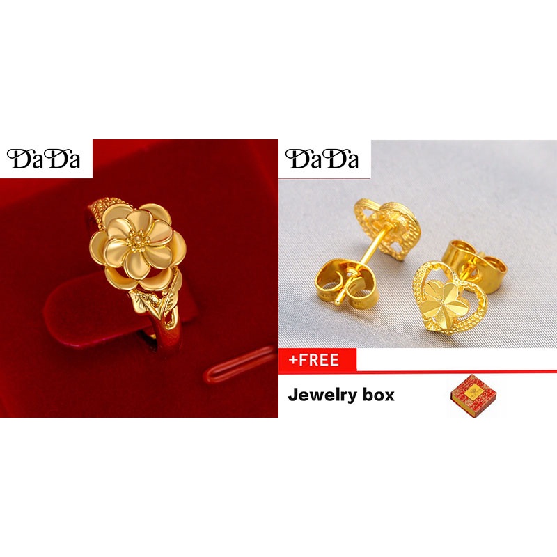 Pure 18k Saudi Gold pawnable rings for woman nasasangla Flower Open ...